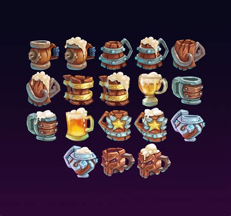 free stylized beer icons packages 2d gui icons fantasy medieval