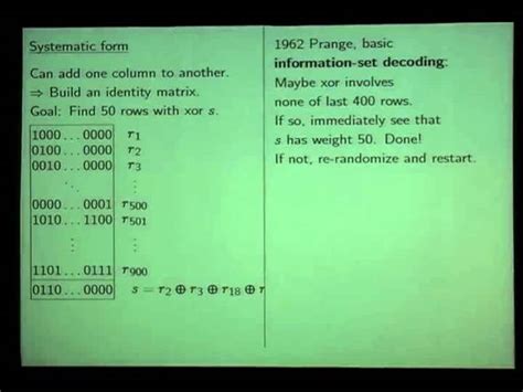 Free Video Smaller Decoding Exponents Ball Collision Decoding From Theiacr Class Central