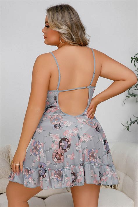 Plus Size Garden Chemise Plus Floral Lingerie