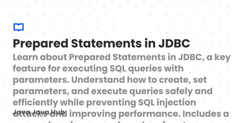 Prepared Statements In Jdbc Java Java Hub
