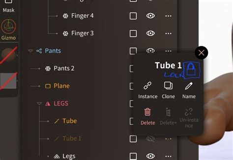 Lock Hiden Button In Object Menu And Lock Things In Place In The Object Tree Menu Feature