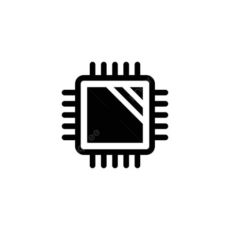 Vector Icon Of A Flat Cpu Microchip For Central Processing Purposes Vector Pictogram Binary