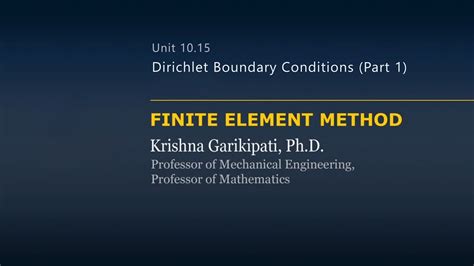 Dirichlet Boundary Conditions — Lesson 8 — Part 1 Youtube