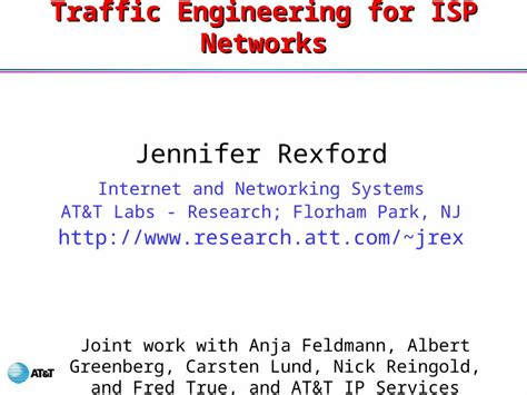 Ppt Traffic Engineering For Isp Networks Dokumen Tips