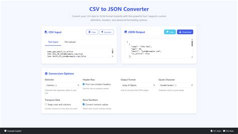 Csv To Json Converter Using Html Css And Javascript With Souce Code Sourcecodester