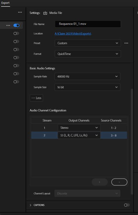 Solved Export 20 And 51 Audio In The Same File Adobe Product