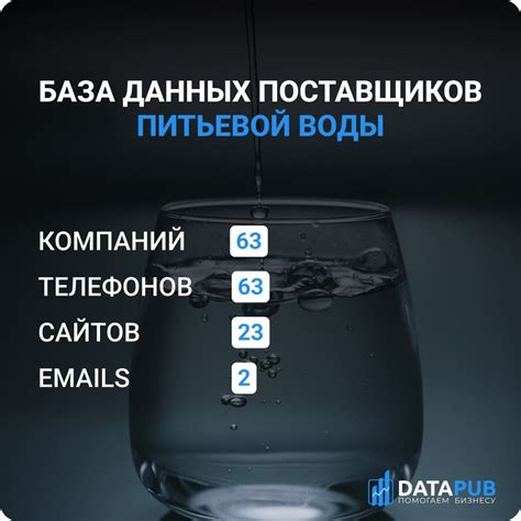 База данных оптовых поставщиков питьевой воды таблица в Excel Datapub