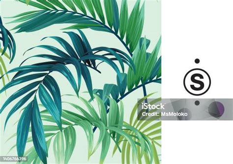 몬스터 야자수 잎을 가진 하와이 꽃 디자인 이국적인 열대 여름 벡터 배경 우림에 대한 스톡 벡터 아트 및 기타 이미지 우림 0명 그래픽 프린트 Istock