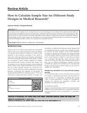 How To Calculate Sample Size For Different Study Designs In Course Hero