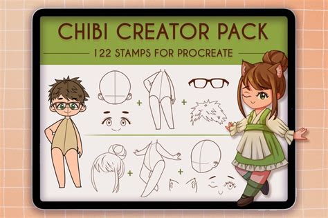 122 Procreate Chibi Stamps Procreate Anime Stamps 1592729