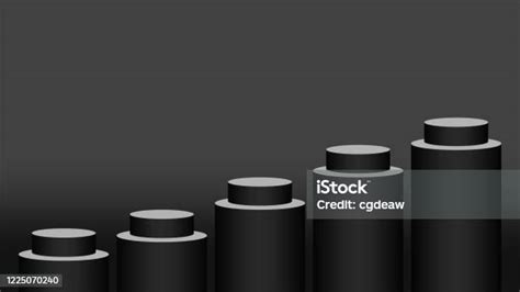 화장품 쇼케이스용 블랙 받침대 실린더 원 5단계 3d 연단 원 스테이지 블랙 그레이 컬러 광고 용 플랫폼 5 단계 제품 표시를위한 연단 라운드 5 층 검은색에 대한 스톡