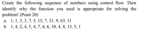 solved in phyton create the following sequence of numbers