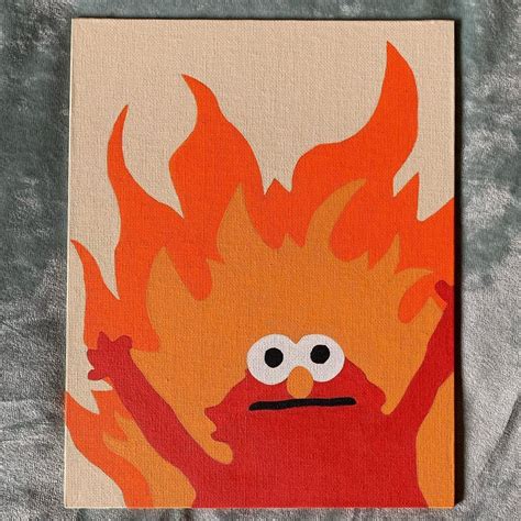 Rachelsartfarts On Instagram Hell Fire Elmo Is Off To His New Home In