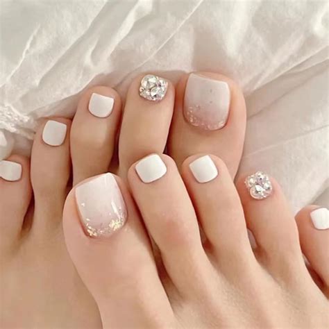 White Wedding Toe Nails