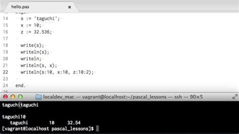 06 Writeln､writeを使ってみよう Pascal入門 プログラミングならドットインストール