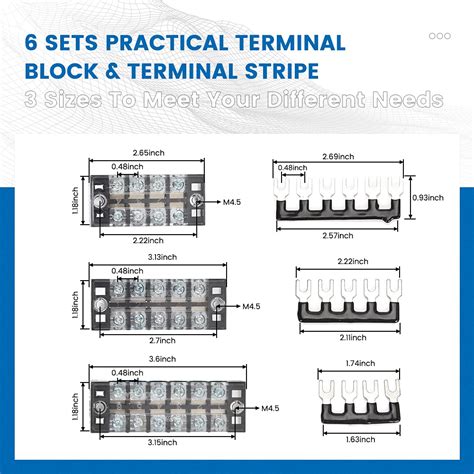 Snapklik Com Sets Terminal Blocks Pcs Positions V A Dual Row Screw Terminal