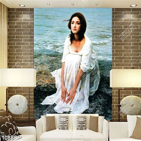 Tranh Vẽ Cô Gái Xinh đẹp Ngồi Bên Bờ Biển Treo Spa