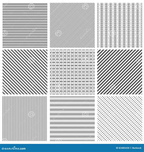 Geometric Line Pattern Set Parallel Streep Black Diagonal Lines