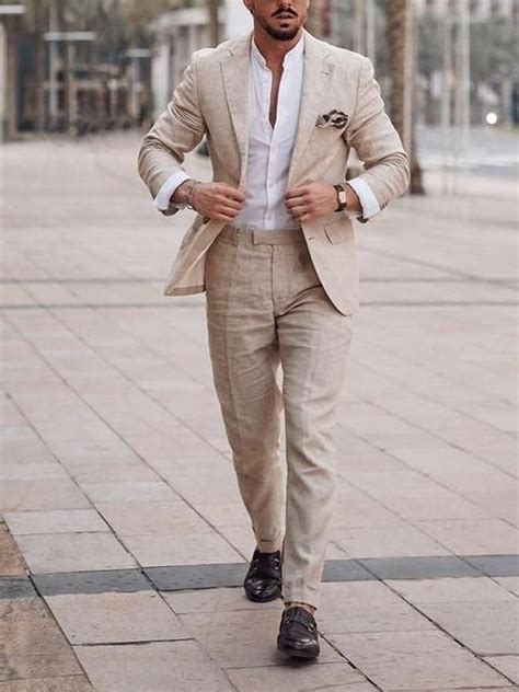 Mens Beach Wedding Suits Linen Wedding Suit Wedding Guest Men Wedding Outfit Men Wedding