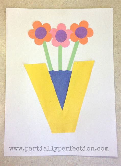 Letter V Craft Vase Craft Alphabet Crafts Uppercase Letter Off