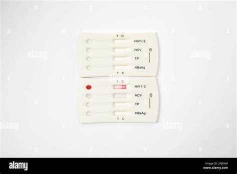 Two Disposable Express Tests For Hepatitis On White Background Top