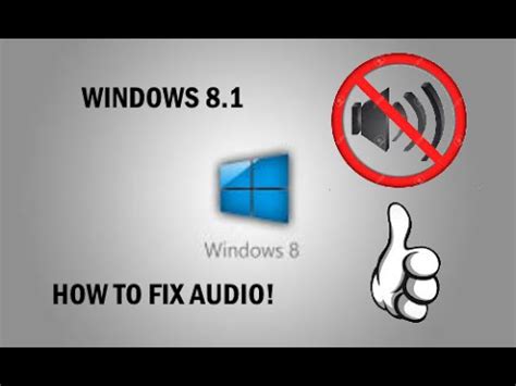 How To Fix Windows 8 1 10 Audio Problem YouTube