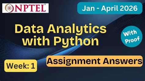 Nptel Data Analytics With Python Week 1 Assignment Answers With