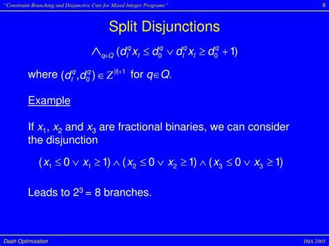 Ppt Constraint Branching And Disjunctive Cuts For Mixed Integer