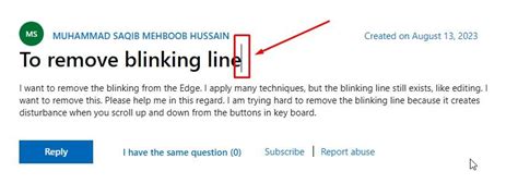 To Remove Blinking Line Microsoft Qanda