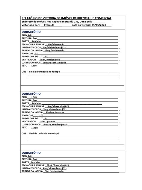 Vistoria Raphael Mercaldi Pdf Engenharia Civil Projeto Arquitetônico