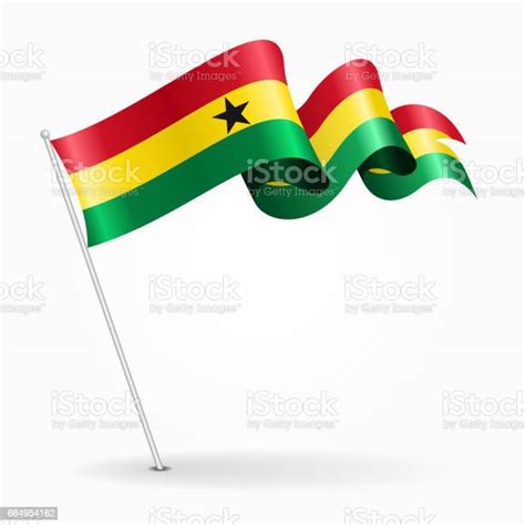 가 나 핀 물결 모양의 플래그입니다 벡터 일러스트입니다 0명에 대한 스톡 벡터 아트 및 기타 이미지 0명 가나 가나 국기 Istock