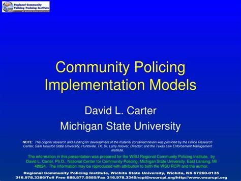 Ppt Community Policing Implementation Models Powerpoint Presentation