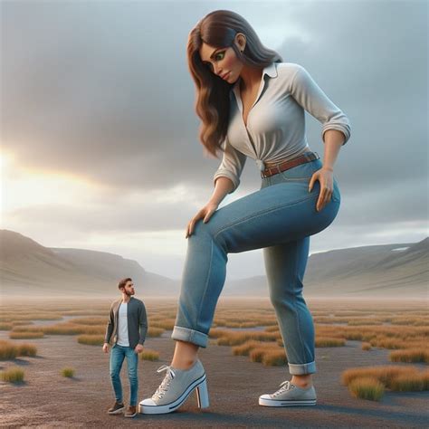 Giant Woman Crushing Me With Realistic Foot Powerful Visual Illusion