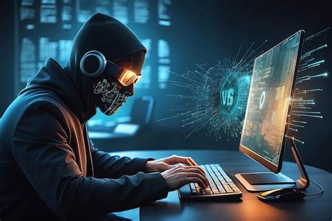 Businessman Typing In Computer Double Exposure Bug Detection And Online Security Hacker Attack