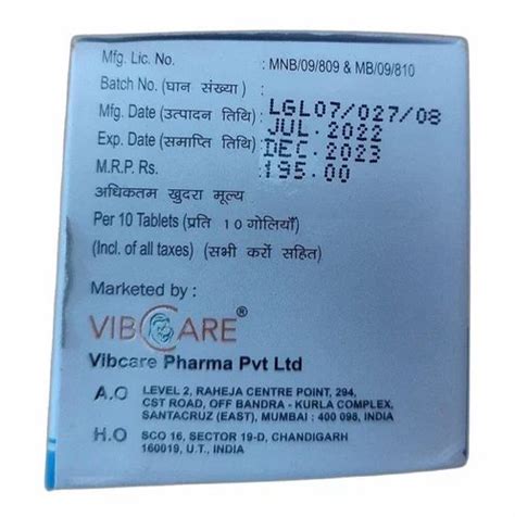 Vibpreg Mnt Tablets 10 X 10 At Rs 175 Box In Bengaluru Id 2849493025533