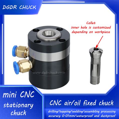 Mini Stationary Air Collet Chuck Das Mt8 Through Hole 8mm Small Pneumatic Chuck For Tapping And