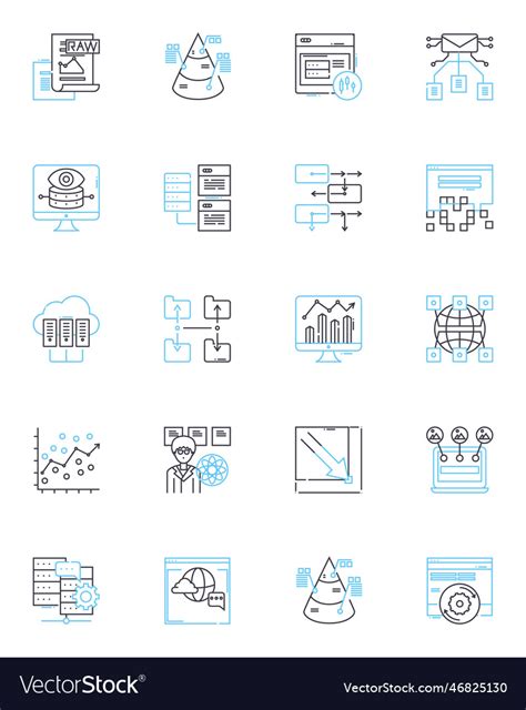Business Forecasting Linear Icons Set Prediction Vector Image