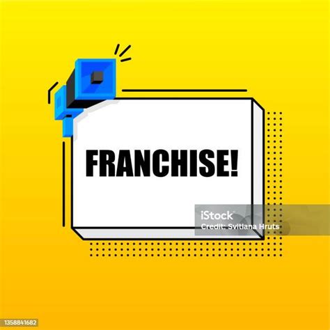 프랜차이즈 배너 템플릿 메가폰을 사용한 마케팅 전단지 등분 및 픽셀 스타일 소매 프로모션 및 공지를 위한 템플릿입니다 벡터