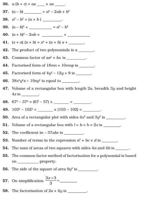 Ncert Exemplar Class 8 Maths Unit 7 Algebraic Expressions Identities