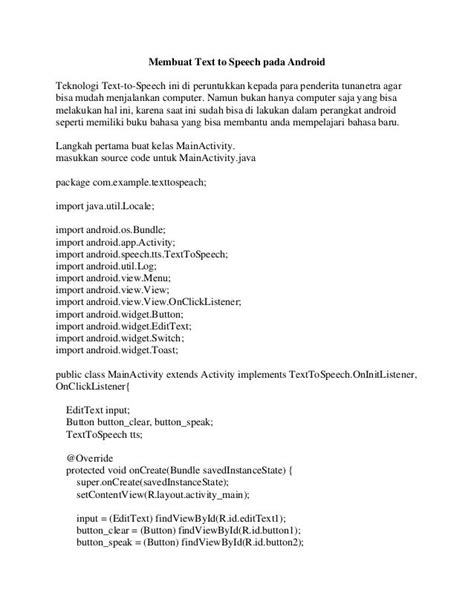 Membuat Text To Speech Pada Android