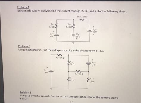 Solved Problem Using Mesh Current Analysis Find The Chegg