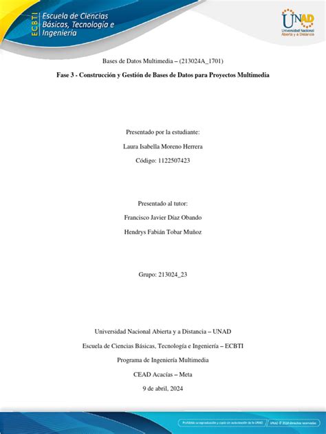 Fase 3 Construcción Y Gestión De Bases De Datos Para Proyectos