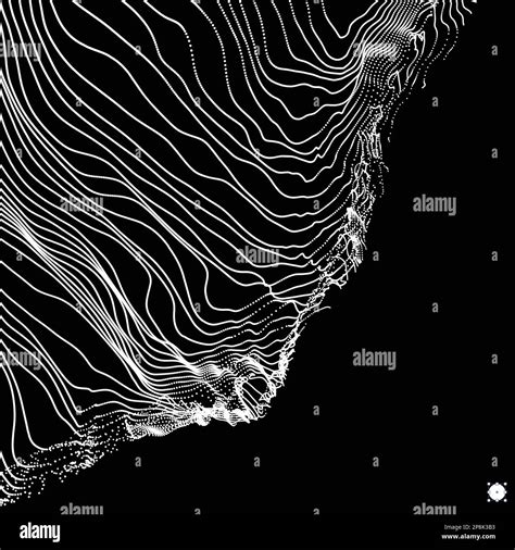 Array With Dynamic Particles 3d Technology Style Abstract Background Vector Illustration