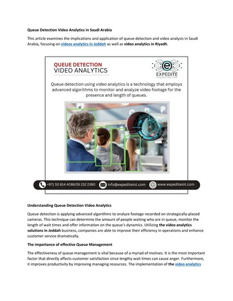 Ppt Queue Detection Video Analytics In Saudi Arabia Powerpoint