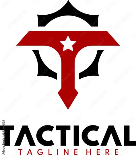 Logo For Tactical Gear Company That Is A Military Logo Tactical Shield Logo With Letter T Stock