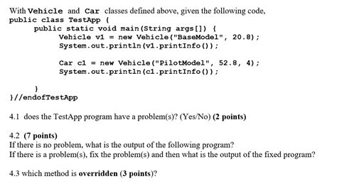Solved Vehicle Public Class Vehicle Private String Name