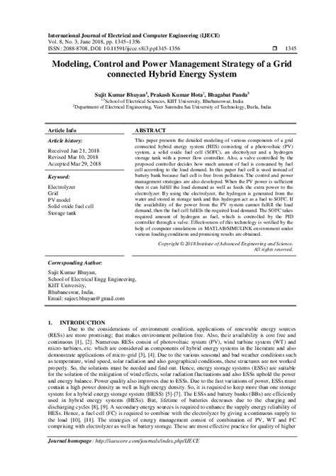 Pdf Modeling Control And Power Management Strategy Of A Grid Connected Hybrid Energy System