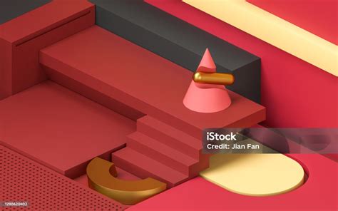 창의적인 기하학적 모양 3d 렌더링으로 채워진 방 완구류에 대한 스톡 사진 및 기타 이미지 완구류 0명 3차원 형태 Istock