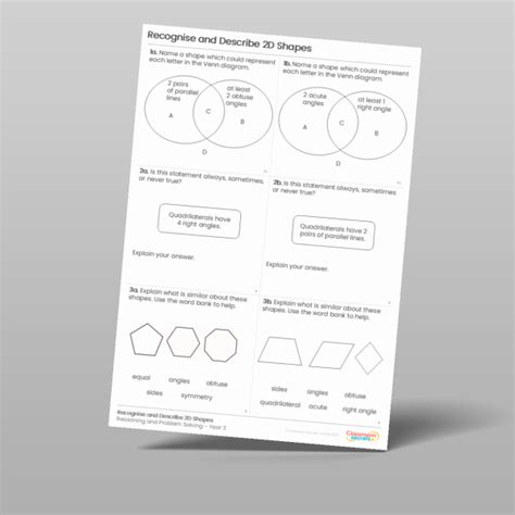 Year 3 Recognise And Describe 2d Shapes Reasoning And Problem Solving 2 Resource Classroom Secrets