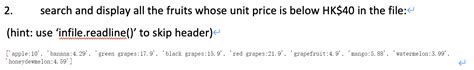 Solved Csv Filess Name Fruit List Csv 2 Search And